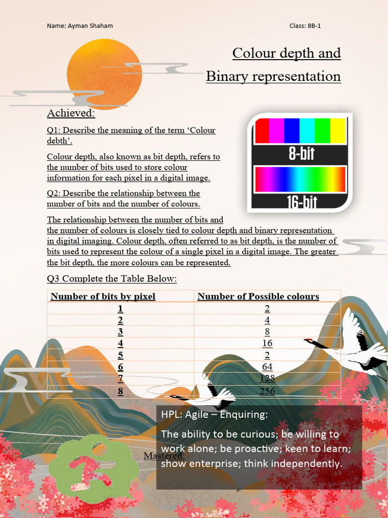Colour depth and.... | PDF | Bit | Color