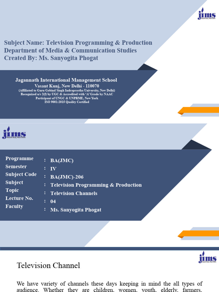 Lecture 4 TV Channels | PDF