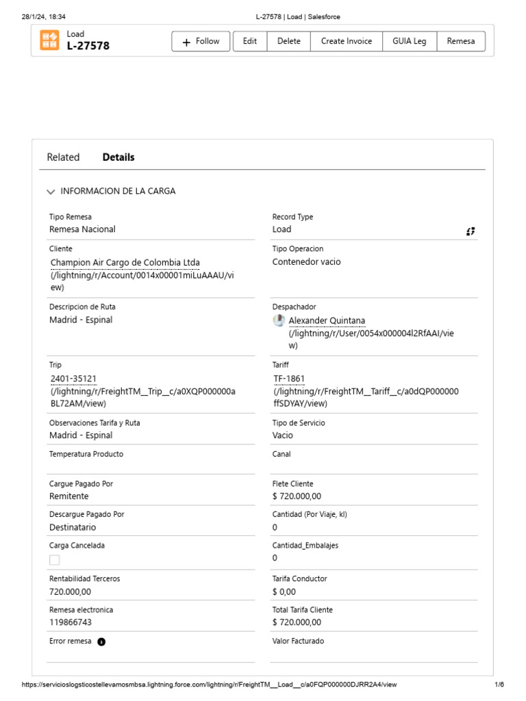 Ejemplo de Load | PDF | Business | Procesos de negocio
