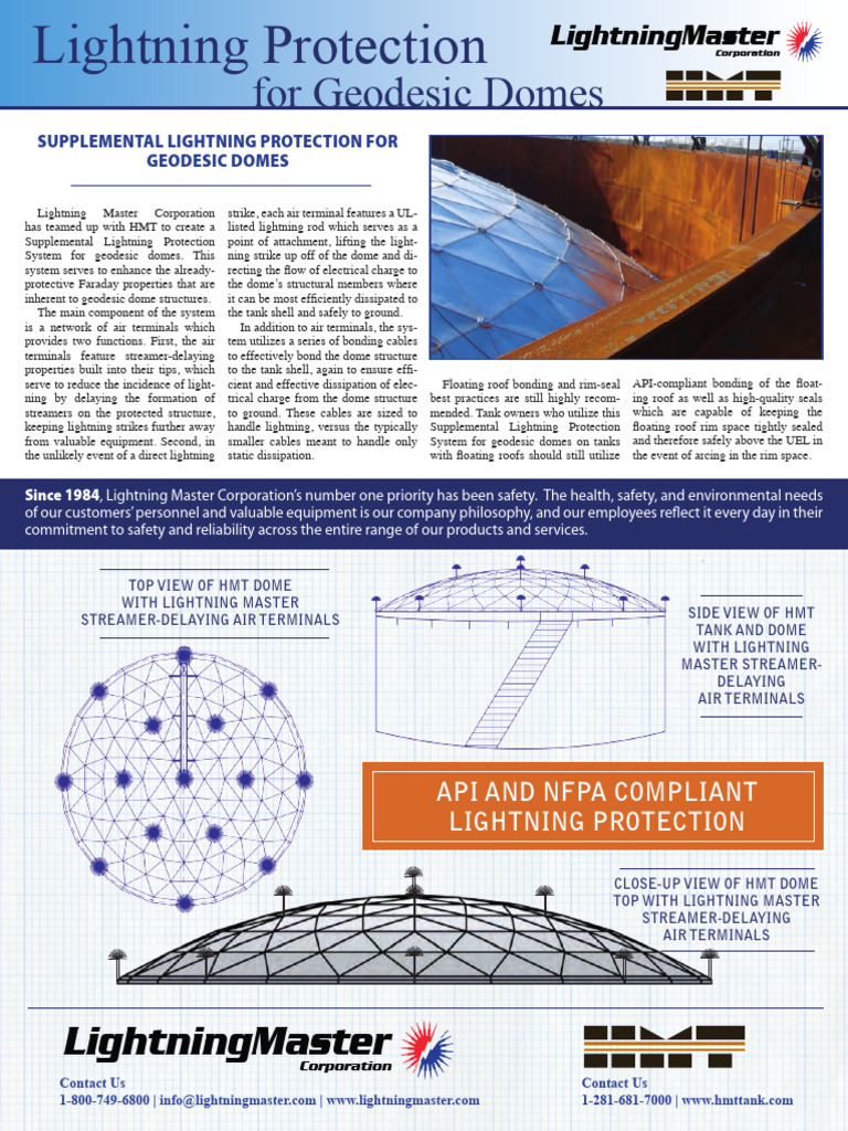 Lightning Master Lightning Protection For Geodesic Domes | PDF ...