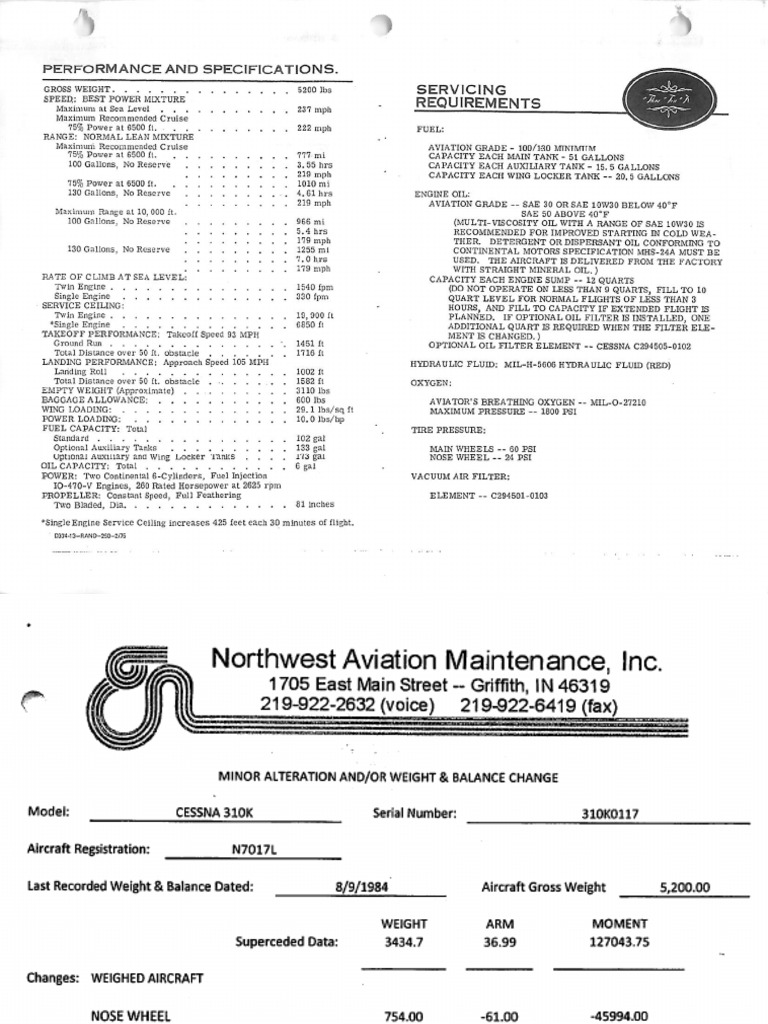 Cessna-310K-POH | PDF