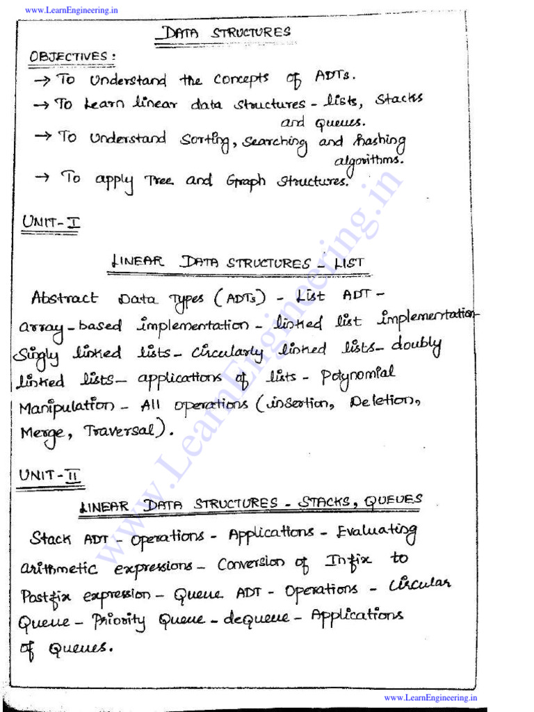 CS3301-Data Structures 01 | PDF