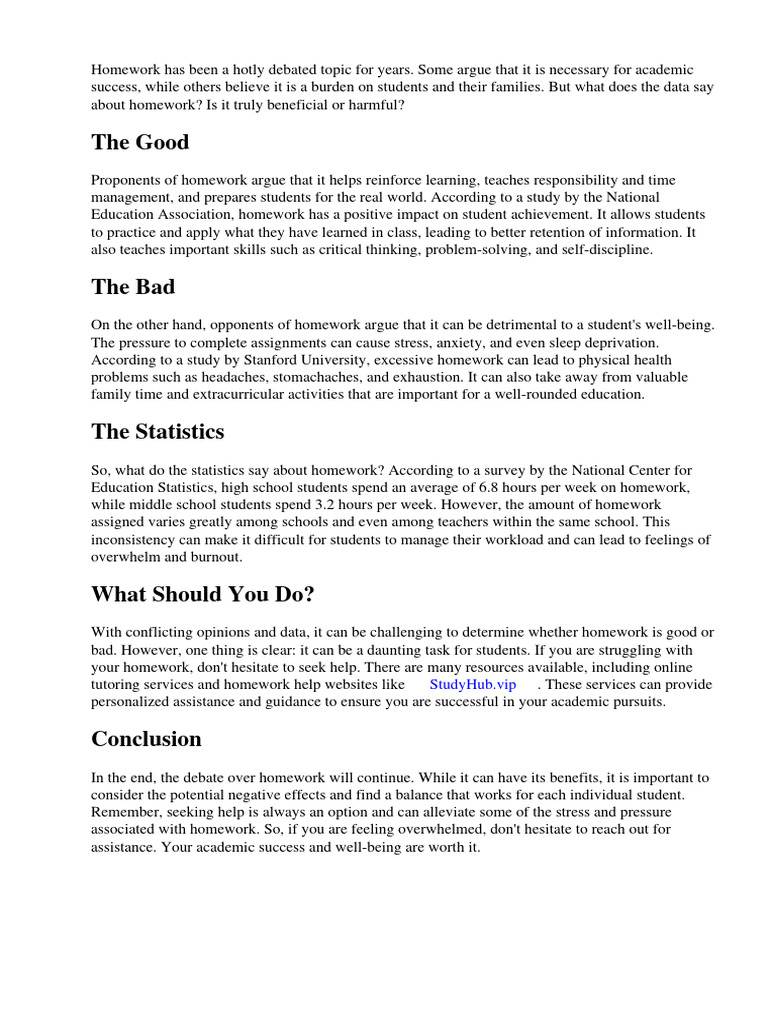 Homework Good or Bad Statistics | PDF | Homework | Statistics