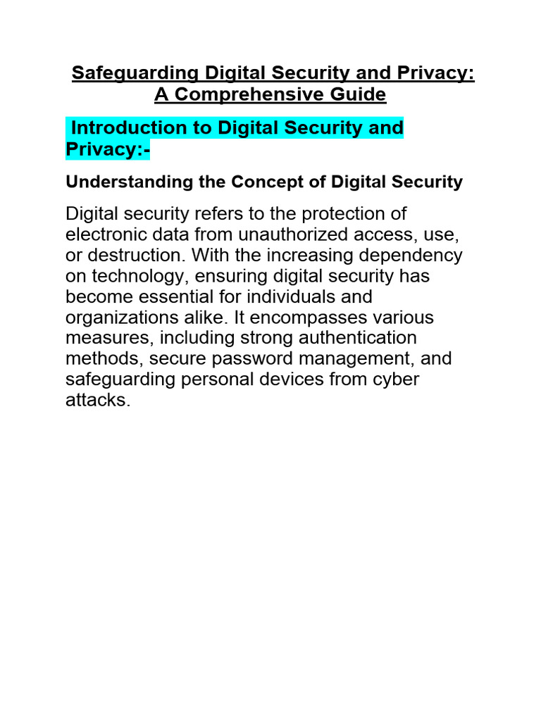 Safeguarding Digital Security and Privacy | PDF | Security | Computer Security