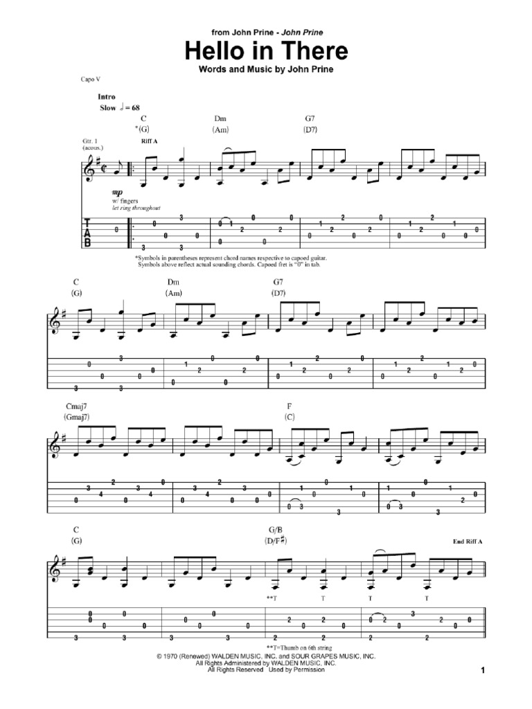 Hello in There Tab | PDF