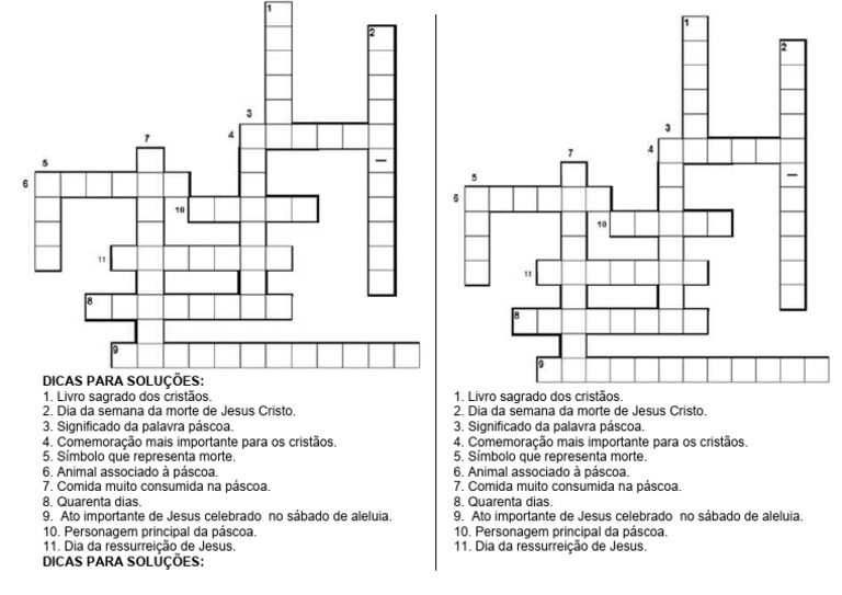 Cruzadinha sobre a Páscoa Cristã | PDF | Estudos de Línguas ...