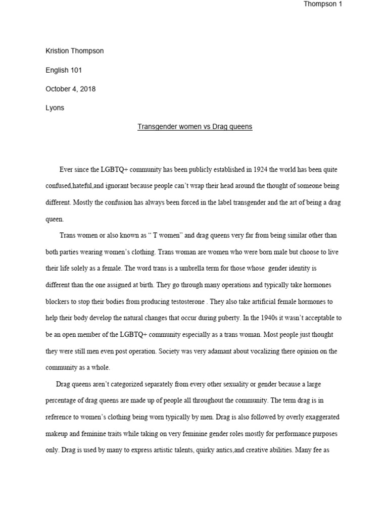 Untitled Document | PDF | LGBTQIA+ Studies | Transgender