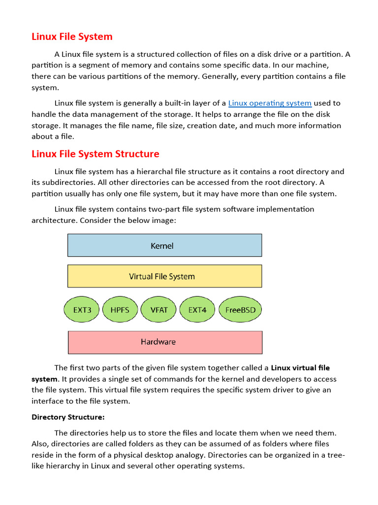Unit Ii Linux | PDF | File System | Directory (Computing)
