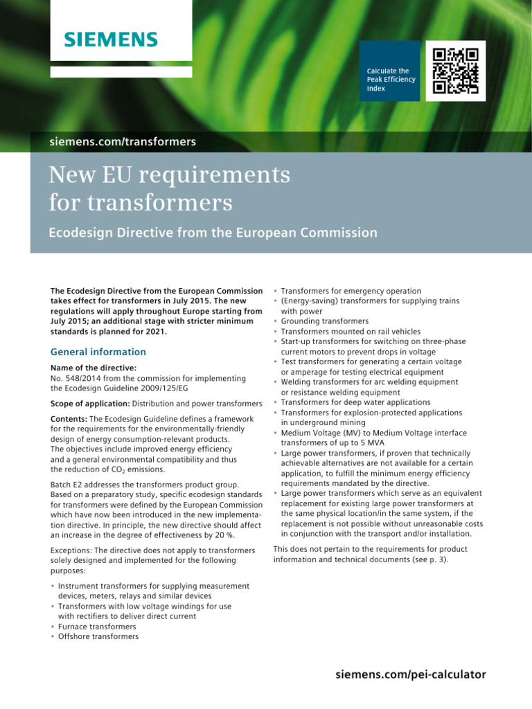 EU Ecodesign Directive for Transformers | PDF | Transformer | Efficient Energy Use