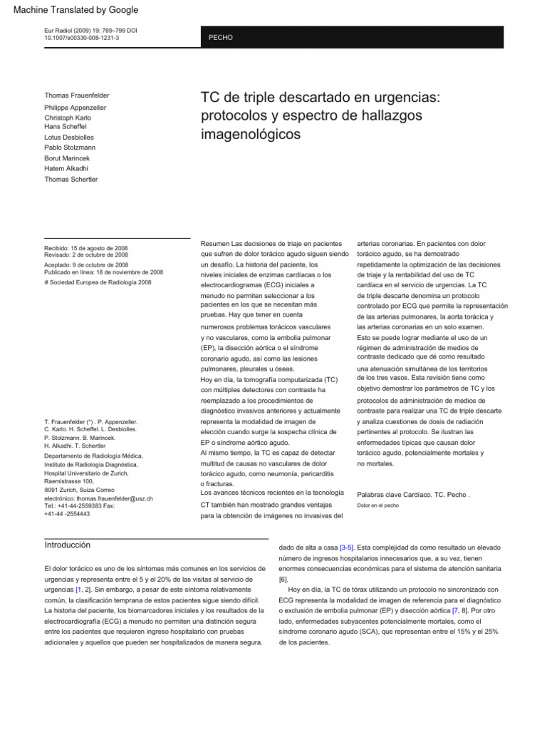 Triple Rule Out CT | PDF | Infarto de miocardio | Corazón