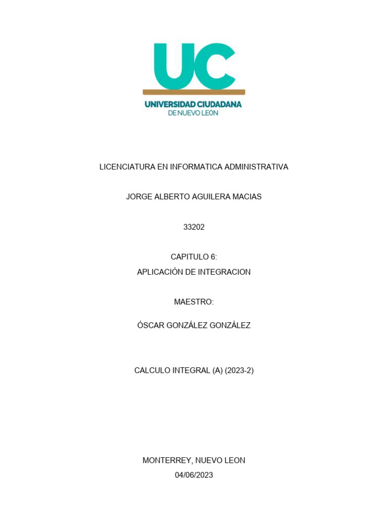 CI Actividad 2 Cap 6 Aplicaciones de Integracion-33202 | PDF | Integral ...