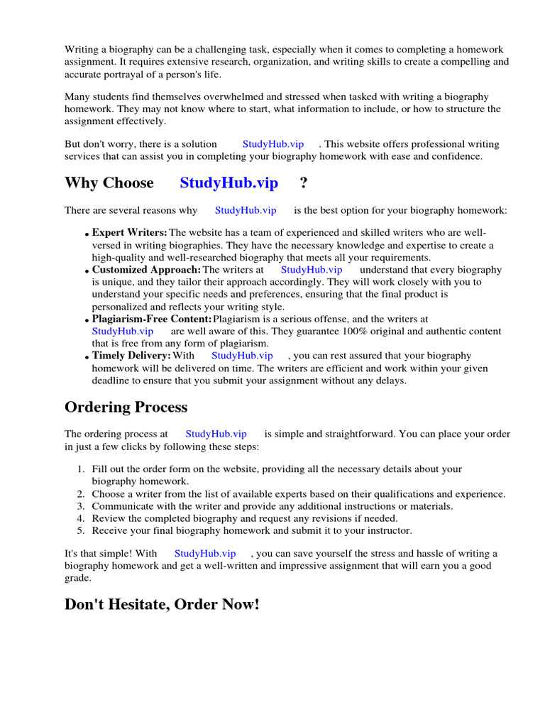 Biography Homework Ideas | PDF | Expert | Homework