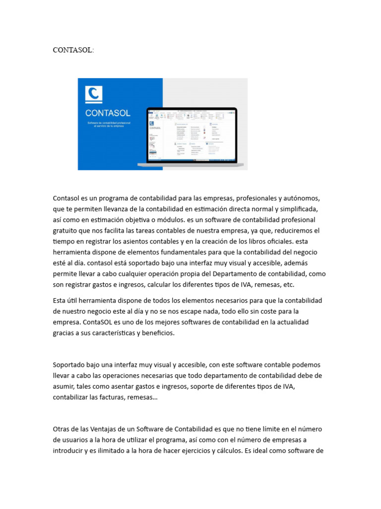 Contasol | PDF | Contabilidad | Software