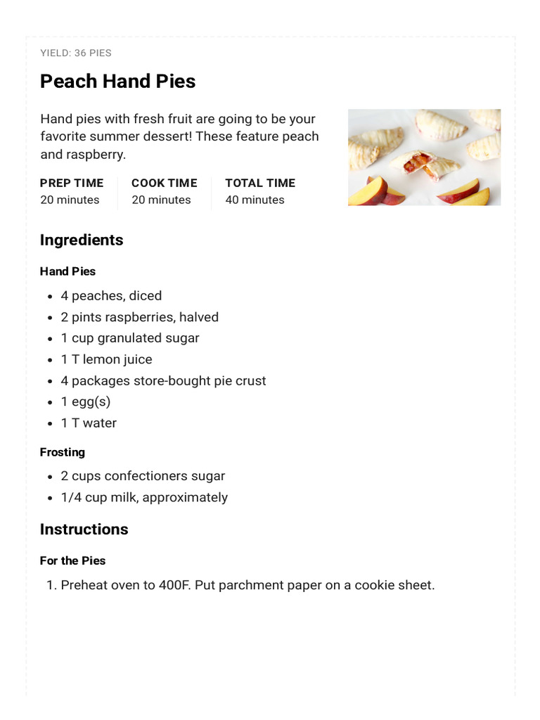 Peach Hand Pies - DIY Candy | PDF | Cooking, Food & Wine | Home & Garden