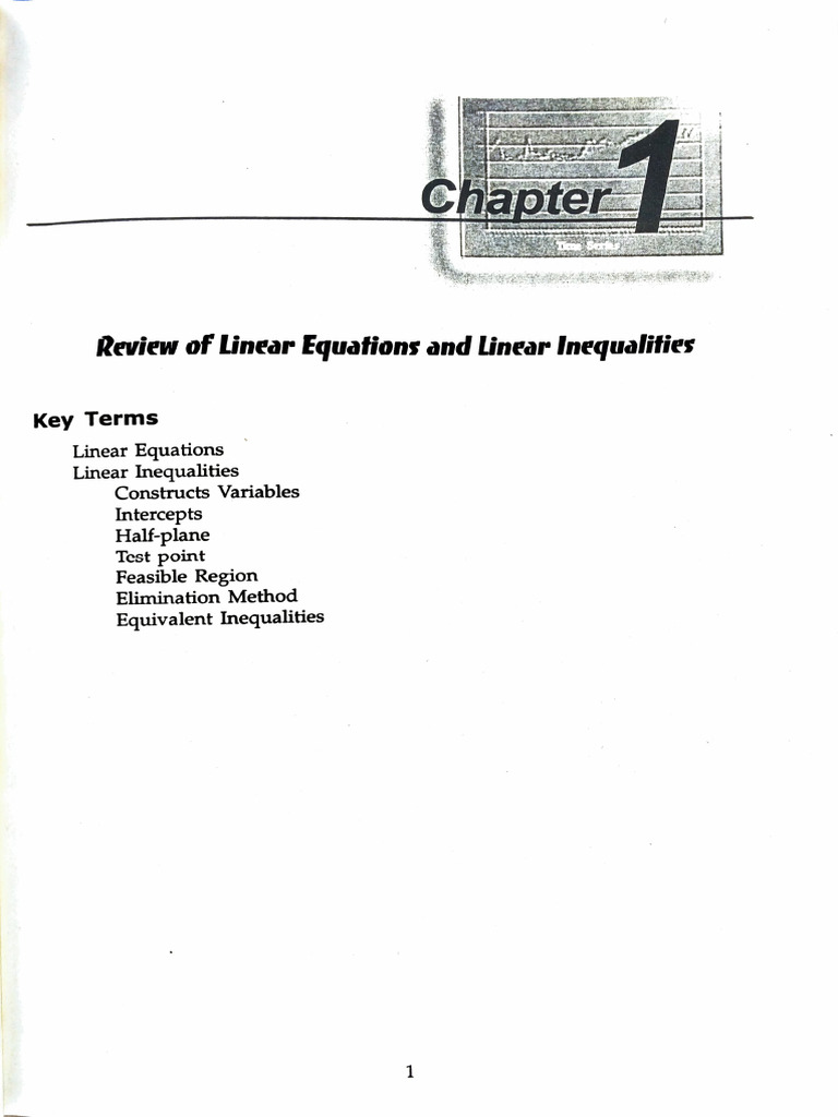 Chapter 1 Part 1 | PDF | Equations | System Of Linear Equations Chapter 1 Part 1 | PDF | Equations | System Of Linear Equations