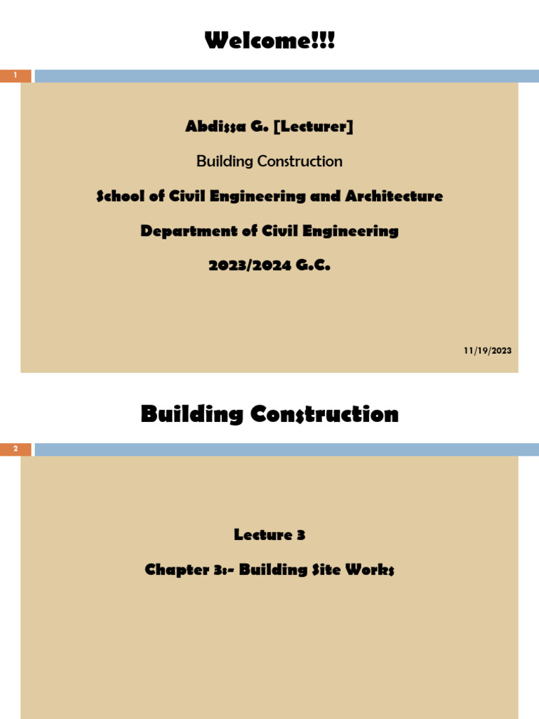 Chapter 3-Building Site Works | PDF | Trench | Topsoil