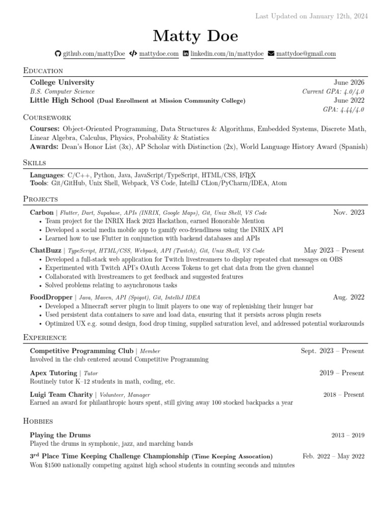 Matty S Resume | PDF | Computer Programming | Software Development