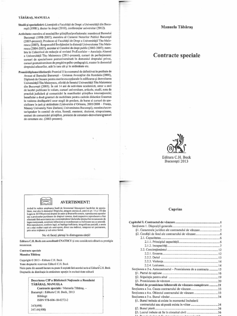 Contracte Speciale Manuela Tabaras 2013 | PDF