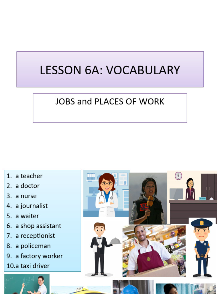 6A - Vocabulary Jobs and Places of Work | PDF