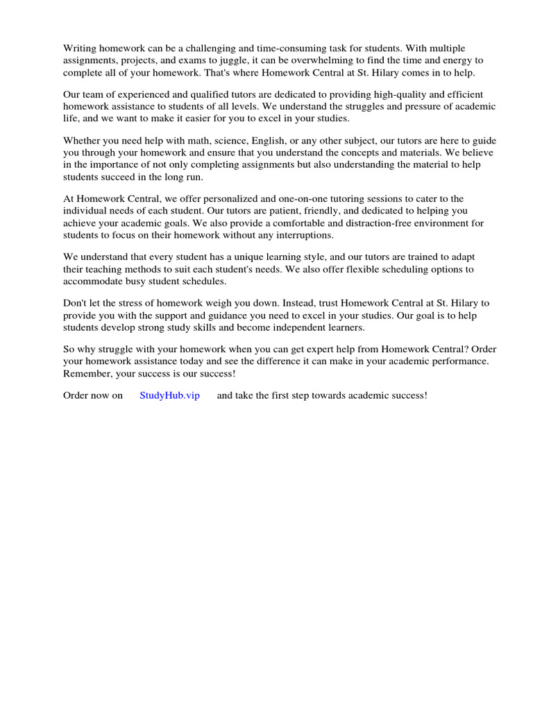 Homework Central ST Hilary | PDF | Homework | Lent