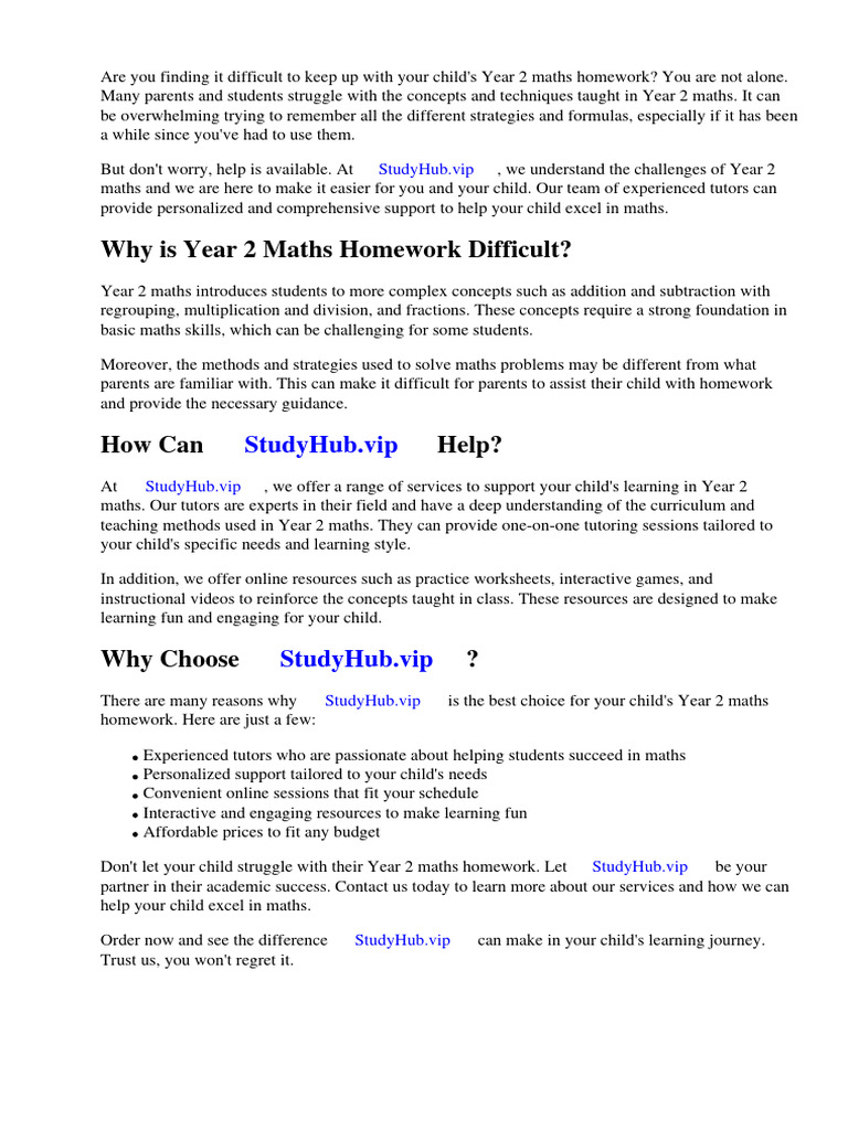 Maths Homework Year 2 Tes | PDF | Worksheet | Mathematics