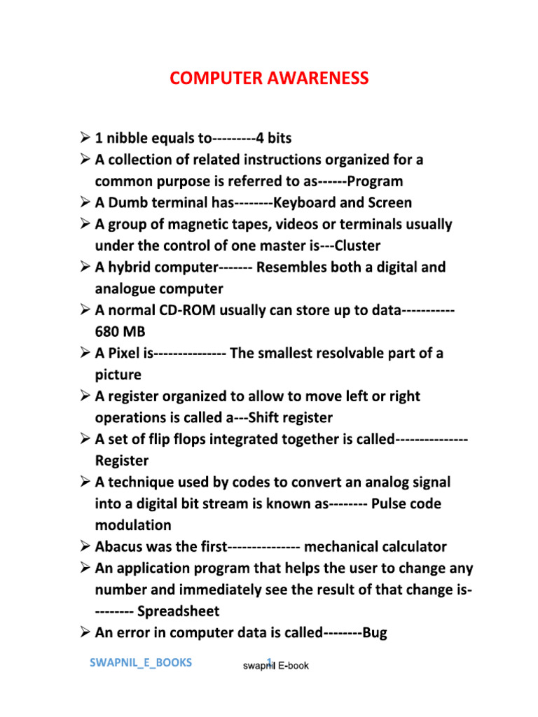 Computer Awareness | PDF