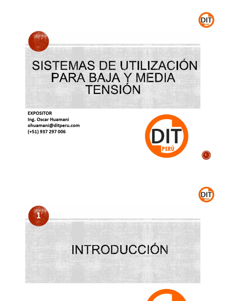1º-2º DIT Perú - Sistemas de Utilización para BT y MT - Parte 1 y 2 | PDF | Aislador ...