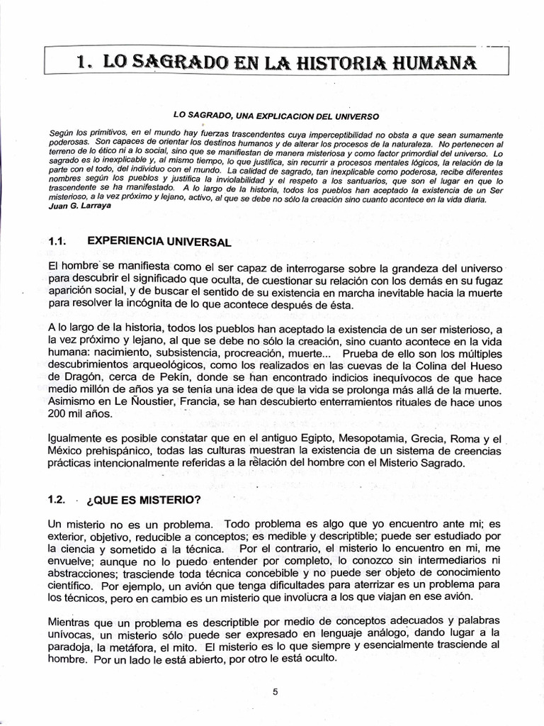 Cap. 1. Lo Sagrado en La Historia Humana | PDF | Santo | Dios