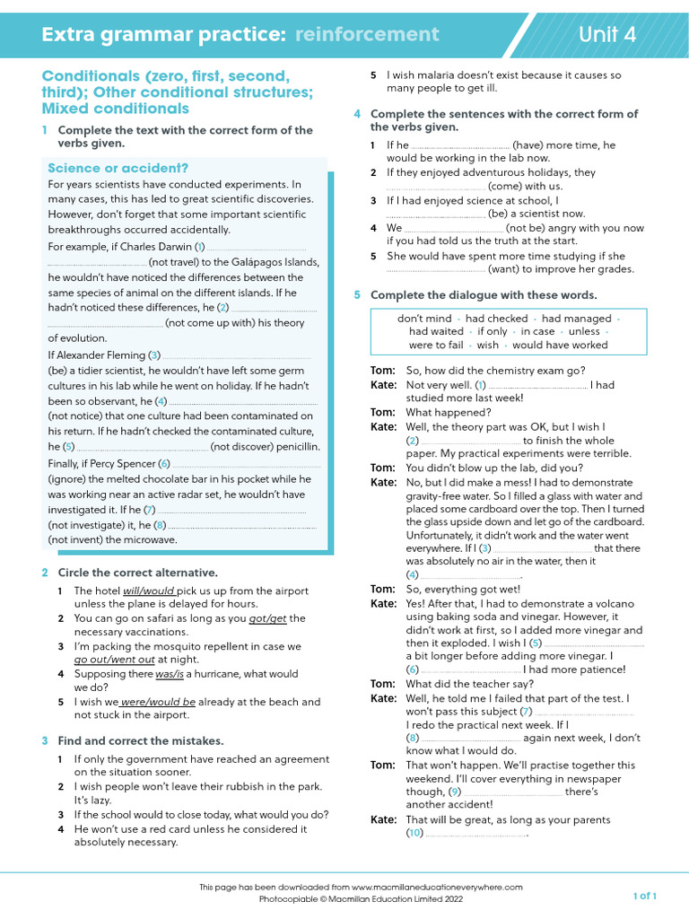 B2PLUS U4 Extra Grammar Practice Reinforcement | PDF