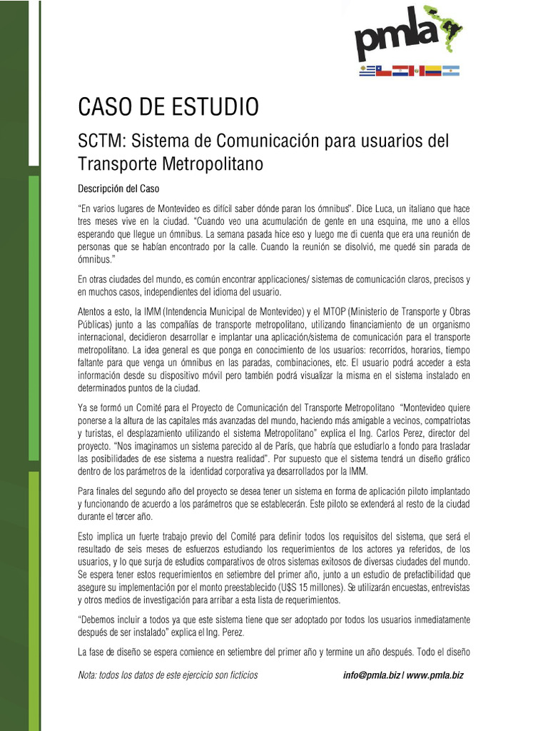 Practico I - Caso SCTM - Letra | PDF