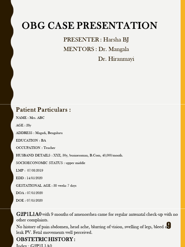 Obstric History Taking, Cases | PDF | Pregnancy | Childbirth