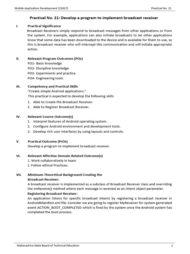 Practical No 21 | PDF | Android (Operating System) | Mobile App