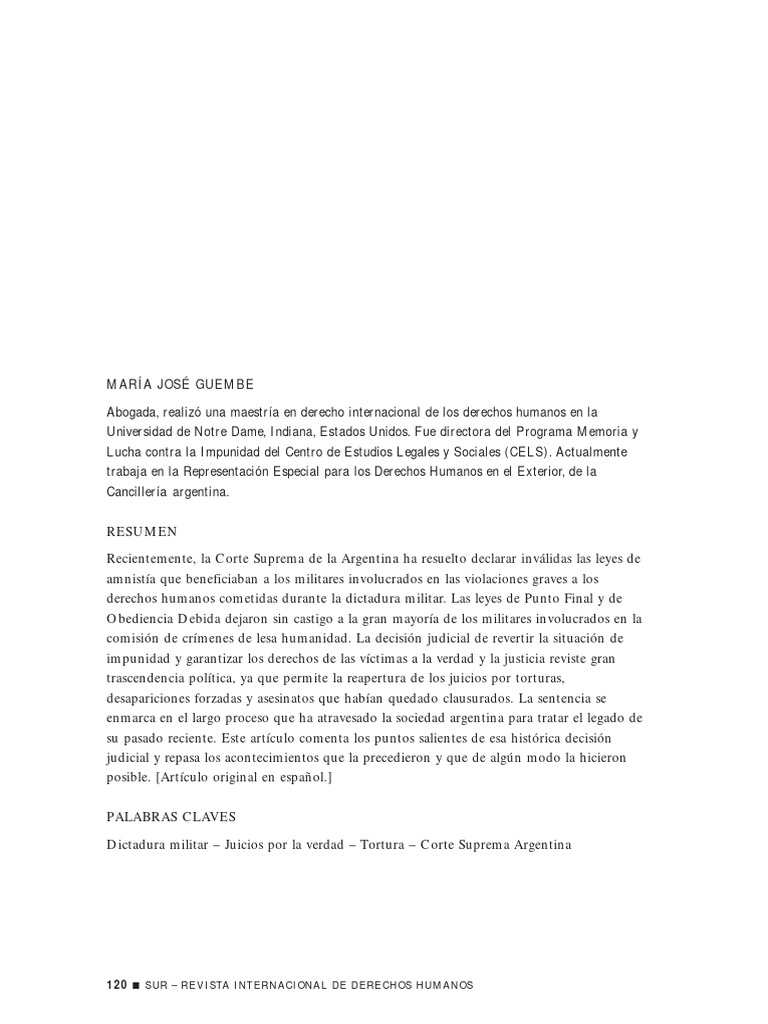MJ Guembe | PDF | Crímenes contra la humanidad | Caso de ley