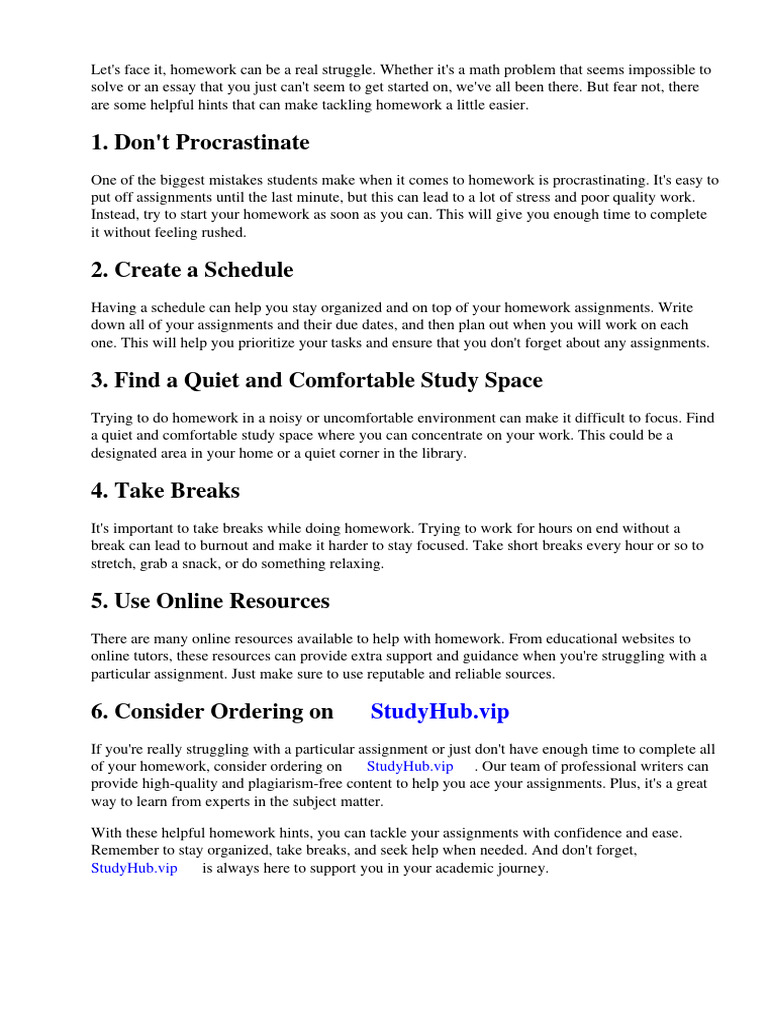 Helpful Homework Hints | PDF | Homework | Teachers Helpful Homework Hints | PDF | Homework | Teachers