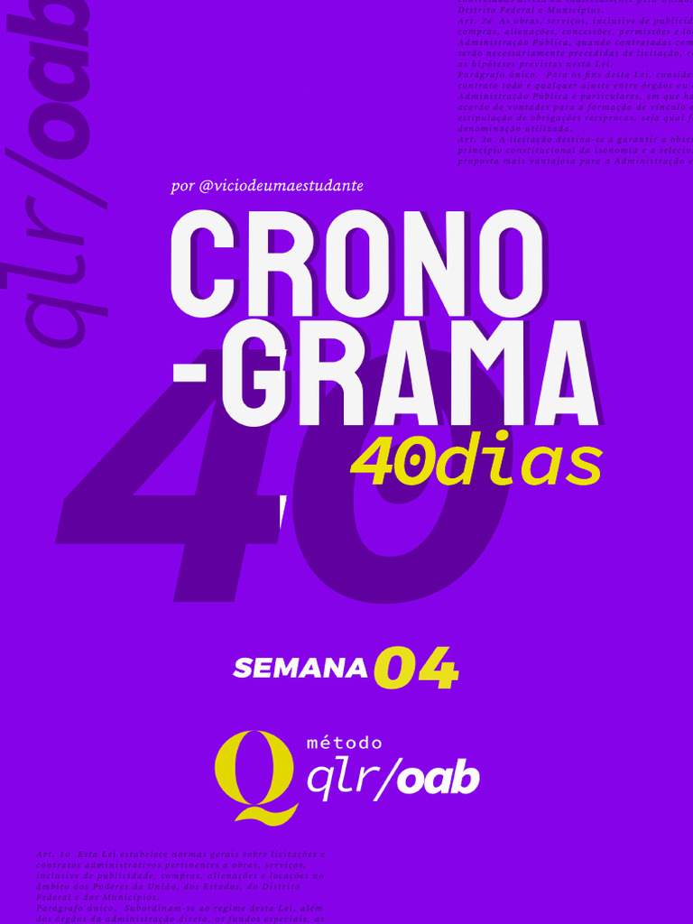 Semana 4 Método QLR (40D) - OAB 40 | PDF | Emenda Constitucional ...