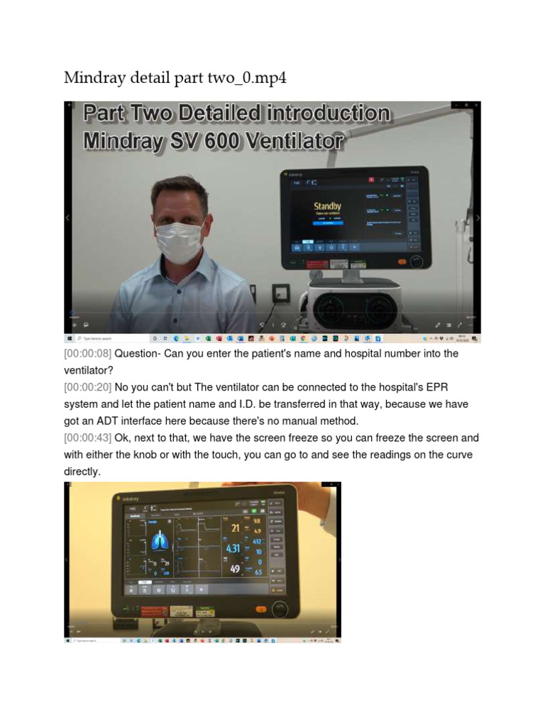 Mindray Detail Part Two - 0.mp4 | PDF | Pulmonology | Respiration