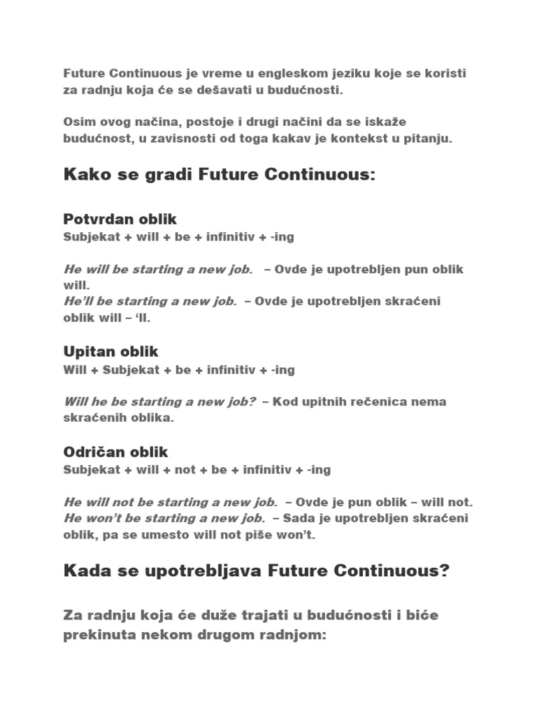 Future Continuous | PDF