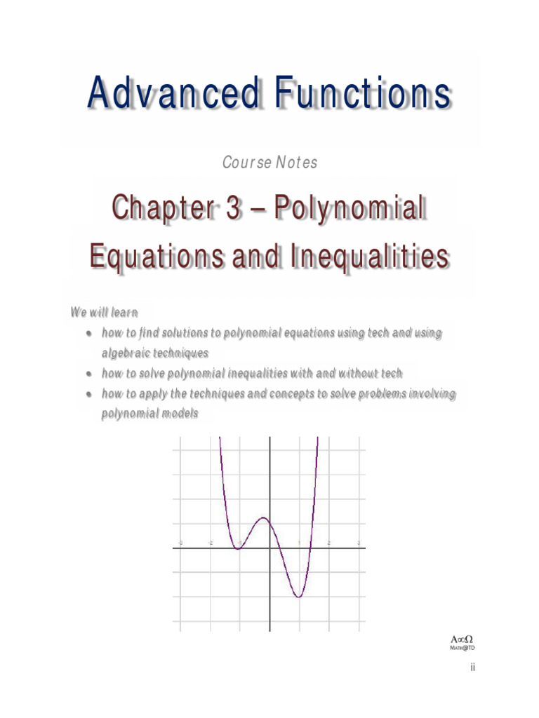 CH3 - Polynomial Equations | PDF | Equations | Factorization