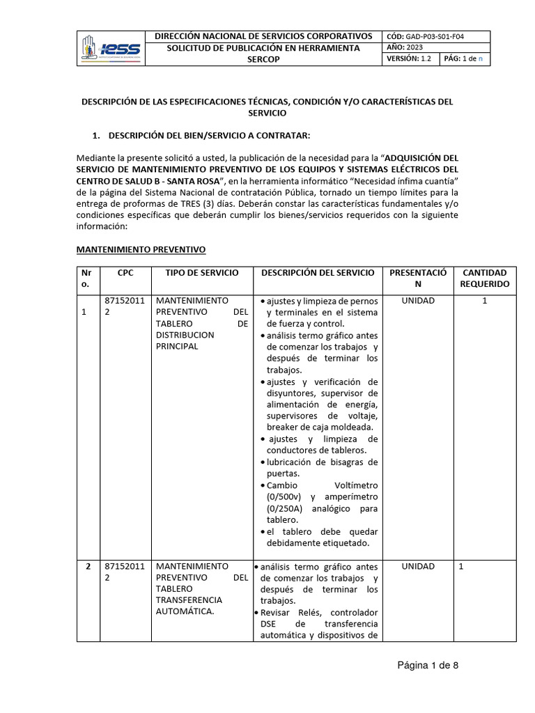CÓD: GAD-P03-S01-F04 AÑO: 2023 VERSIÓN: 1.2 PÁG: 1 de | PDF | Generador eléctrico | Transformador