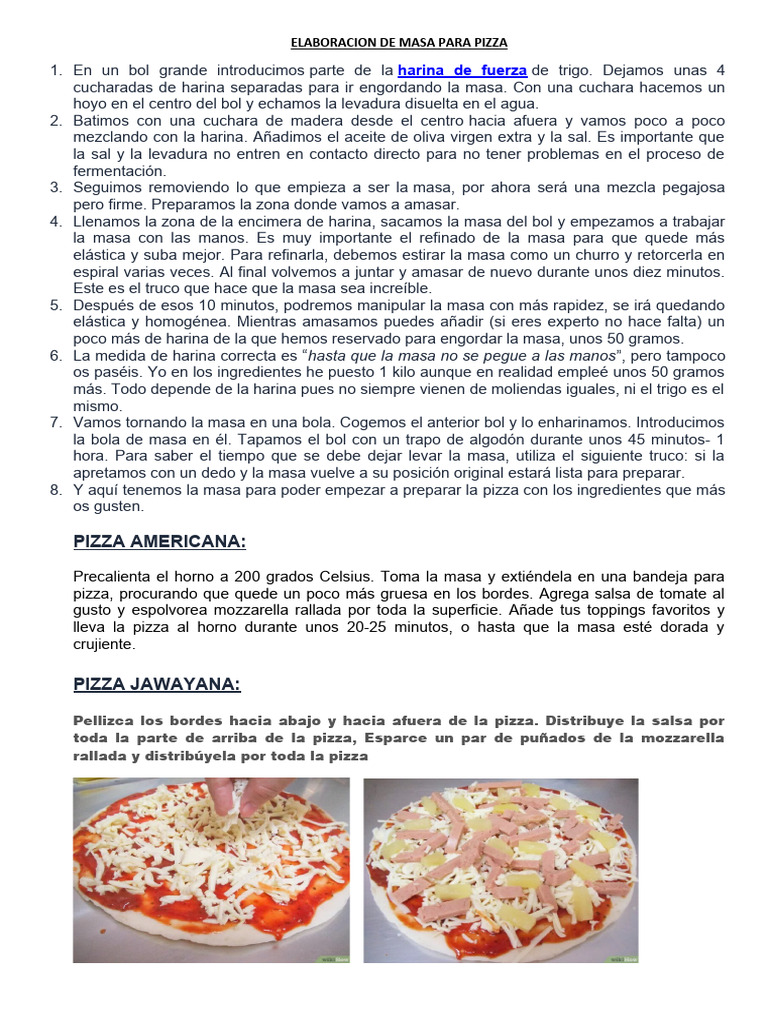 Elaboracion de Masa para Pizza y Empanada | PDF | Pizza | Fabricación de cerveza