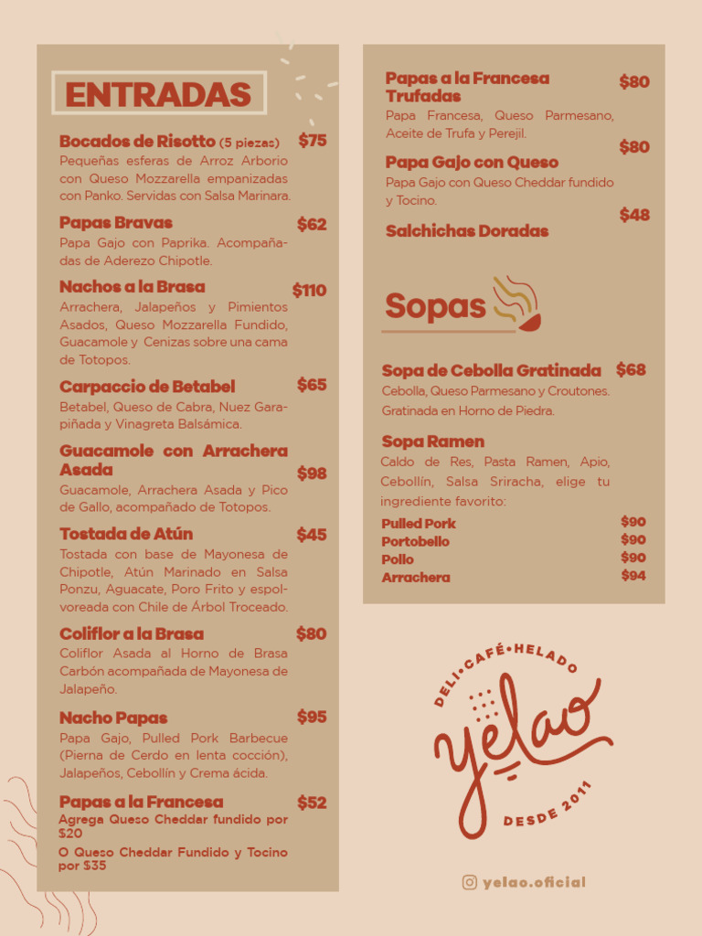 Menu Entradas Oct 2023 - v1 | PDF | Alimentos | Cocina