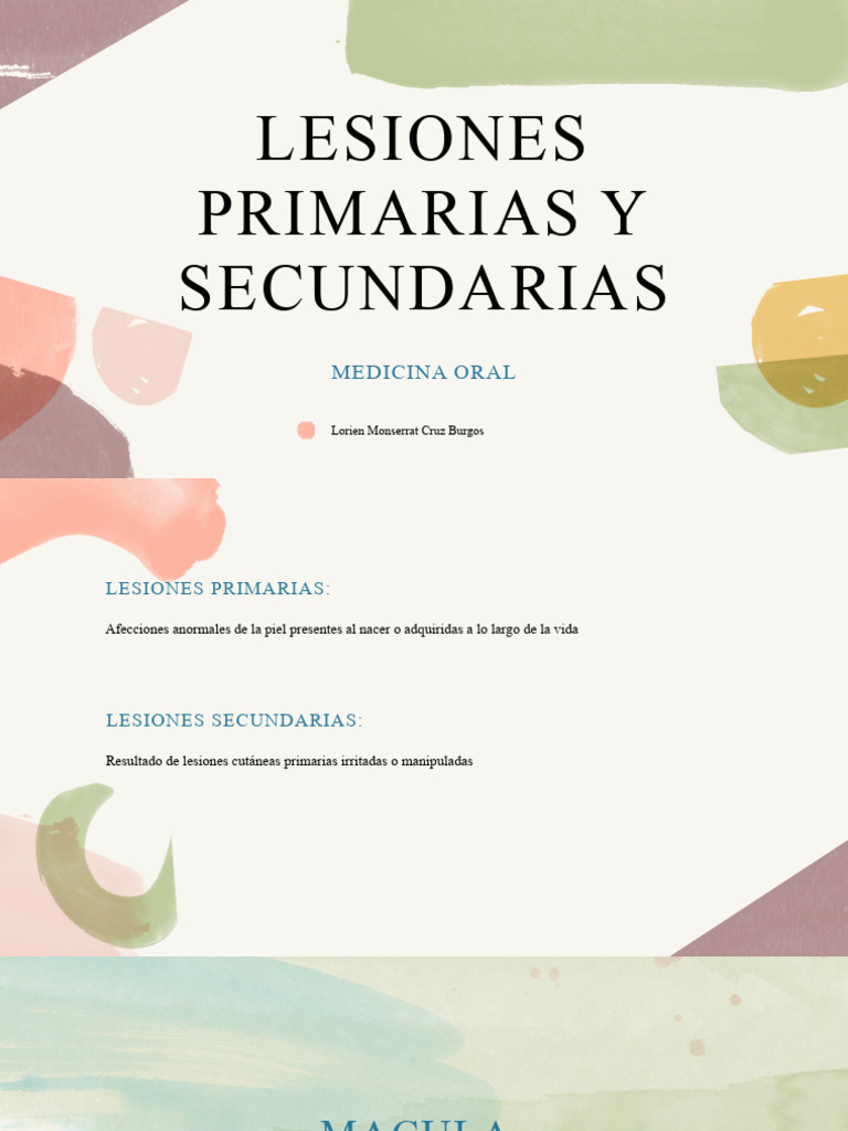 Lesiones Primarias y Secundarias | PDF | Piel | Sistema tegumentario
