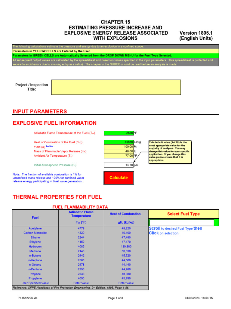 15 Explosion Calculations Sup1 | PDF | Explosion | Combustion