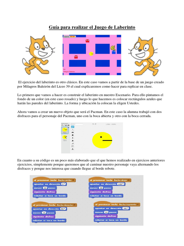 Guía para Crear un Laberinto en Scratch | PDF | Juegos y actividades