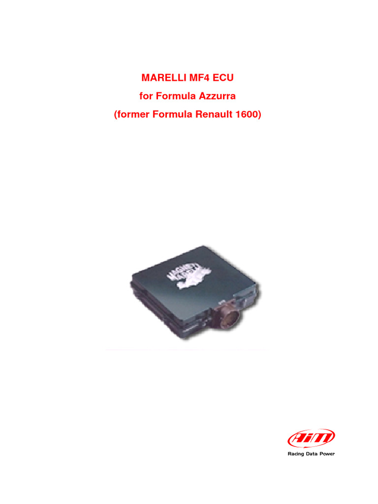 293 Aim Marelli MF4 FR1600 101 Eng | PDF | Throttle | Computing