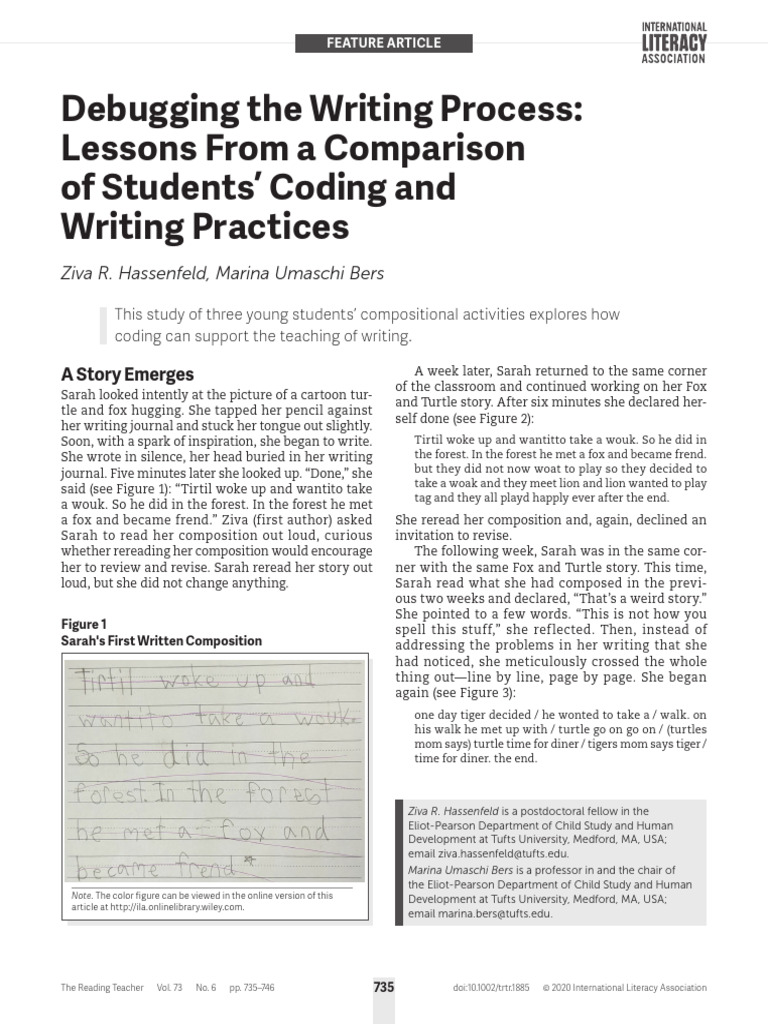 Debugging The Writing Process - Lessons From A Comparison of Students' Coding and Writing ...