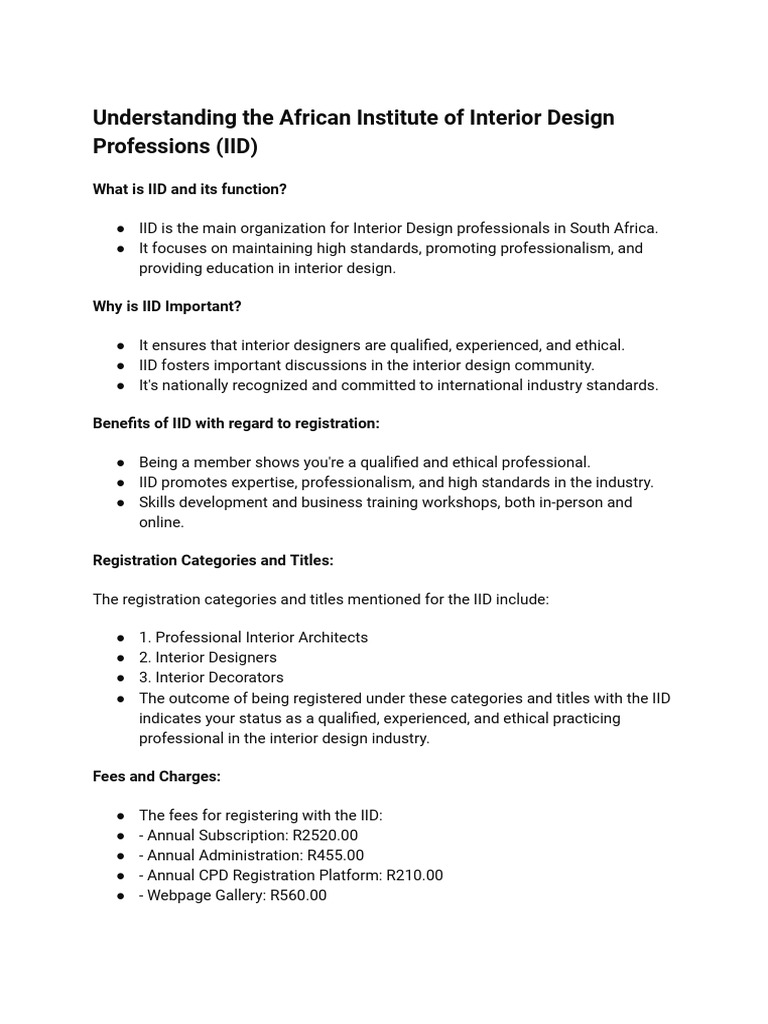 IID Professions | PDF | Interior Design | Integrity