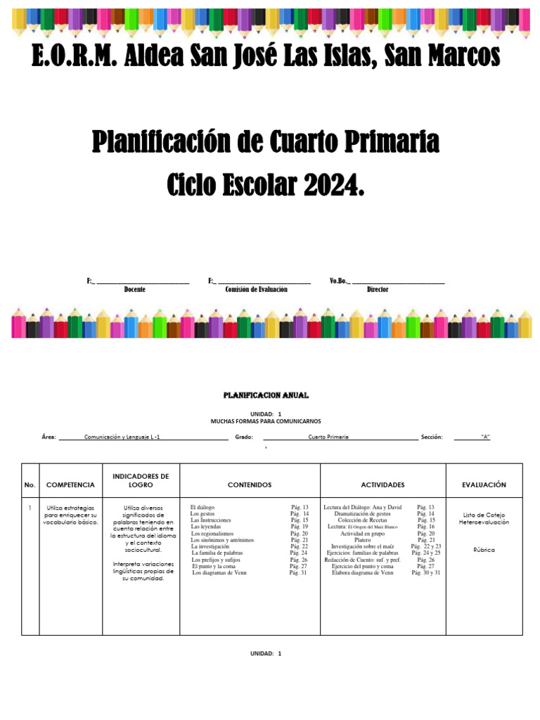 Planificacion Cuarto Primaria | PDF | Multiplicación | Exponenciación