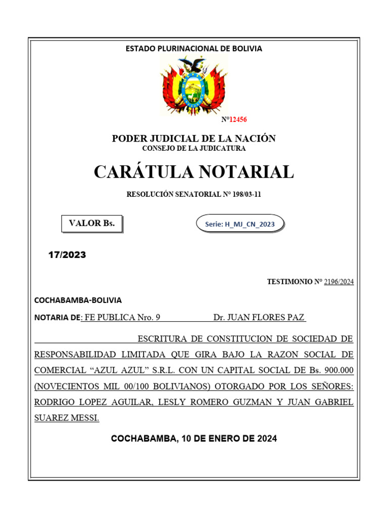 Carátula Notarial: Poder Judicial de La Nación | PDF | Arbitraje ...