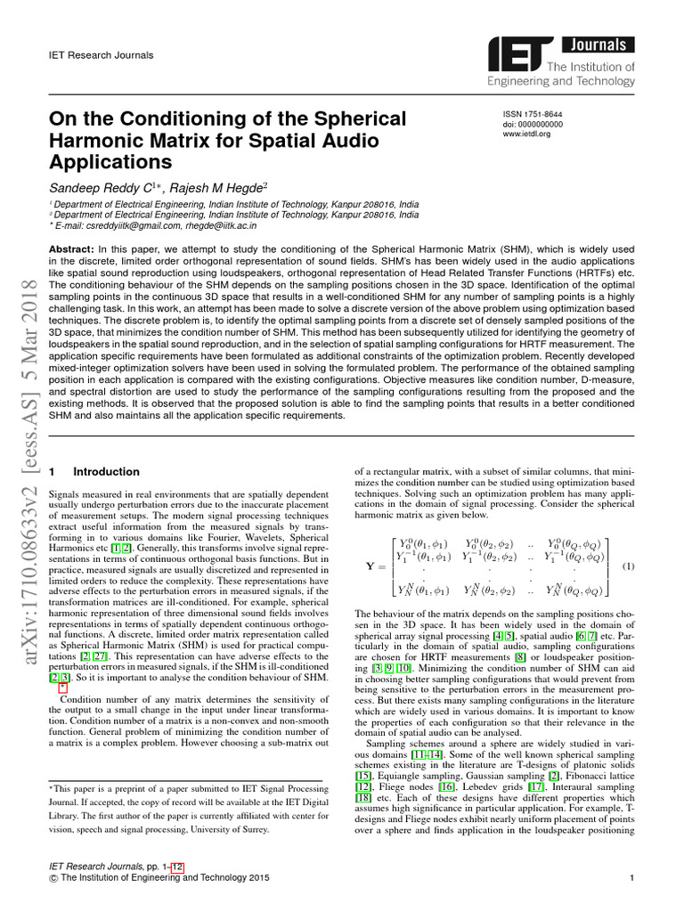 spherical_harmonic_matrix | PDF | Matrix (Mathematics) | Mathematical Optimization
